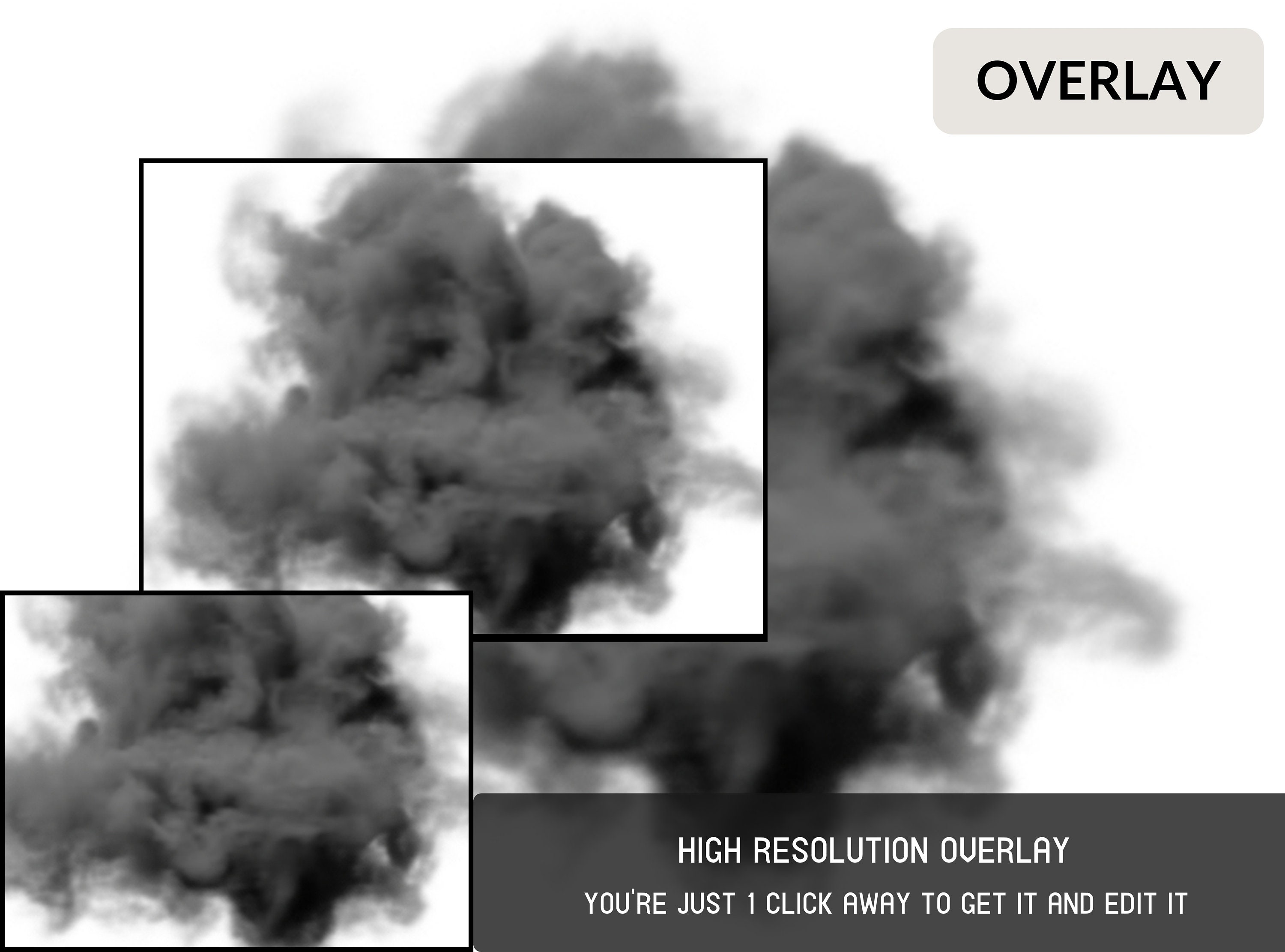 25 Black Fog and Smoke Overlays, Mist Textures for Photoshop, Realistic ...
