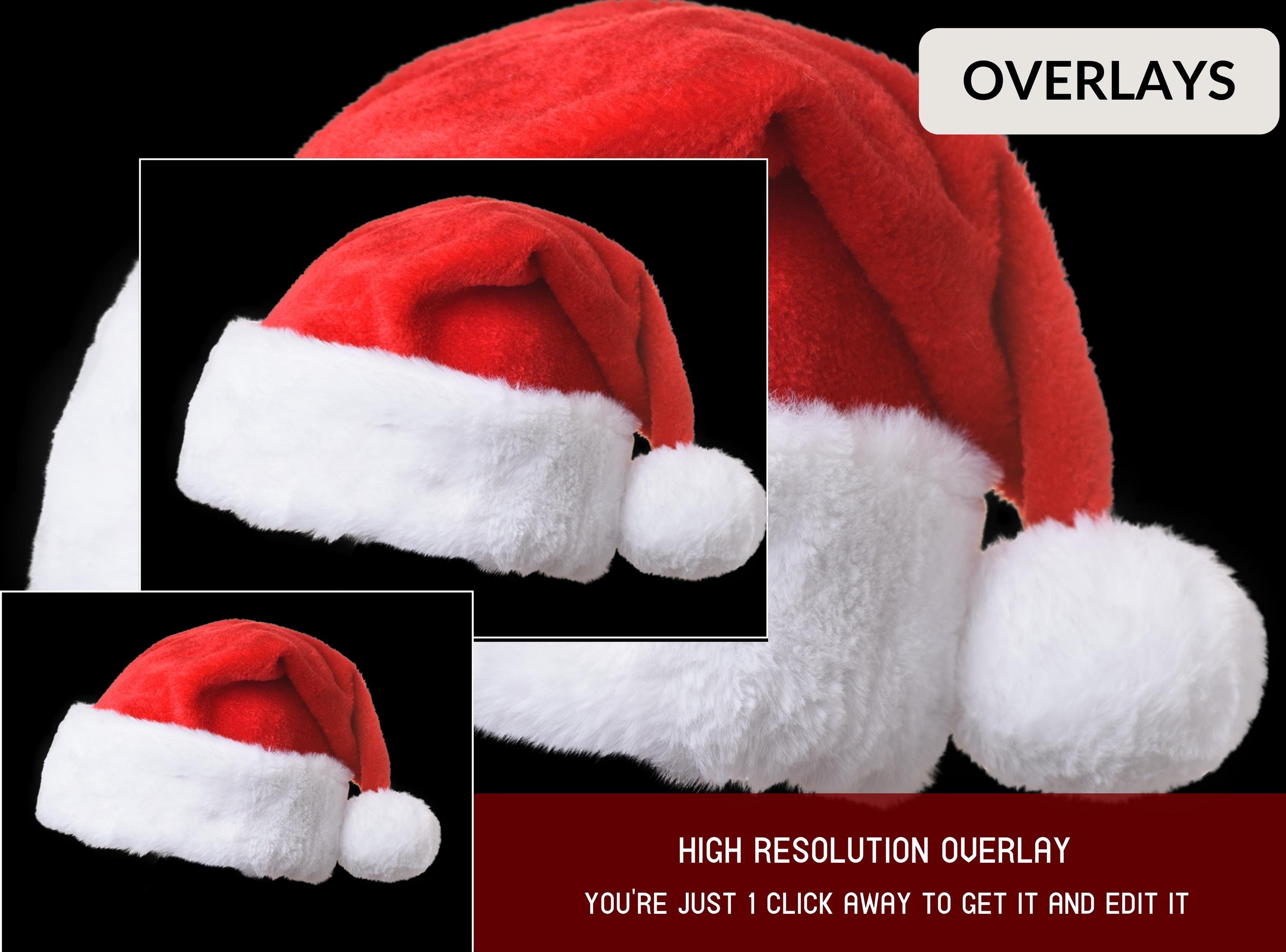 Christmas Hat Overlays, Digital Overlay, Photo Editing, Christmas Red ...