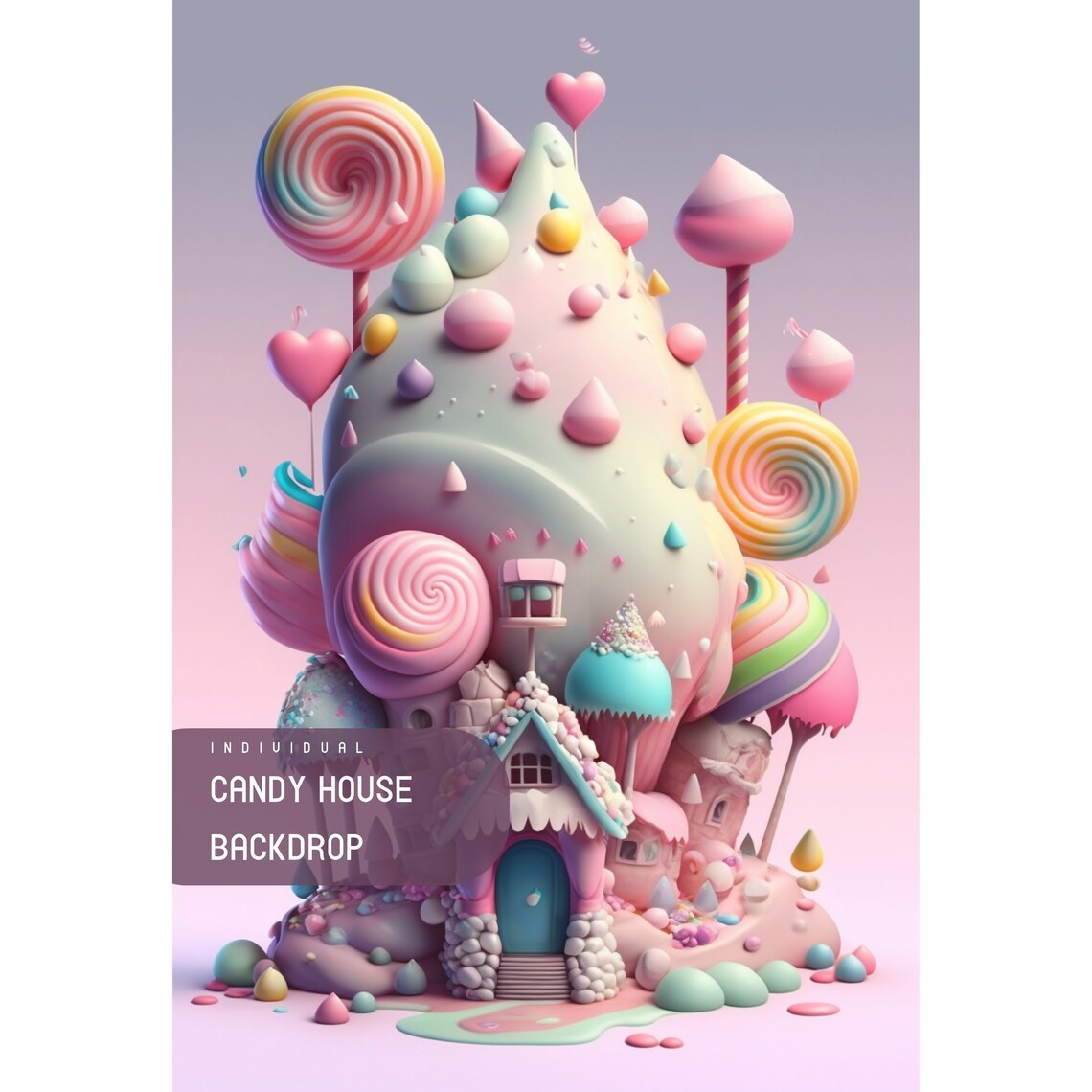 Candy House Backdrop, Children Backgrounds, Rainbow Candy House, Kids ...
