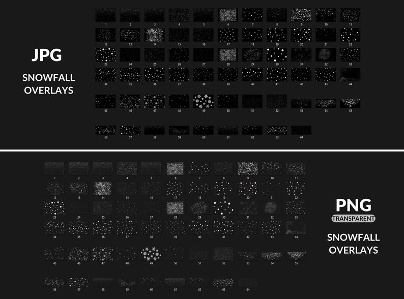 Snowfall Overlays, Winter Digital Textures, Snowfall Effect, Christmas ...