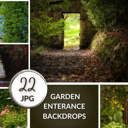 22 Garden Entrance Backdrops Digital JPG Photo Backgrounds - Etsy