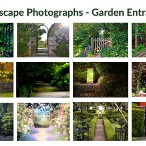 22 Garden Entrance Backdrops, Digital JPG Photo Backgrounds With Green ...