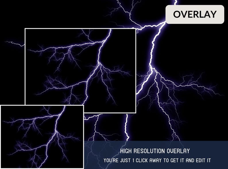 Realistic Lightning Photoshop Overlays, Transparent JPG, Photoshop ...