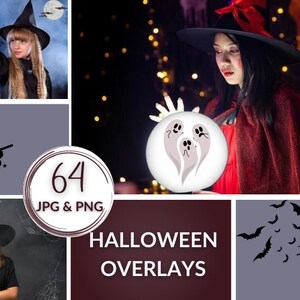 64 Halloween Overlays, PNG and SVG Overlays, Pumpkin Background, Ghost ...