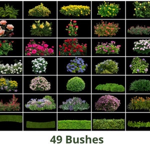 49 Flower Bushes Overlays Digital Floral Photoshop Art - Etsy