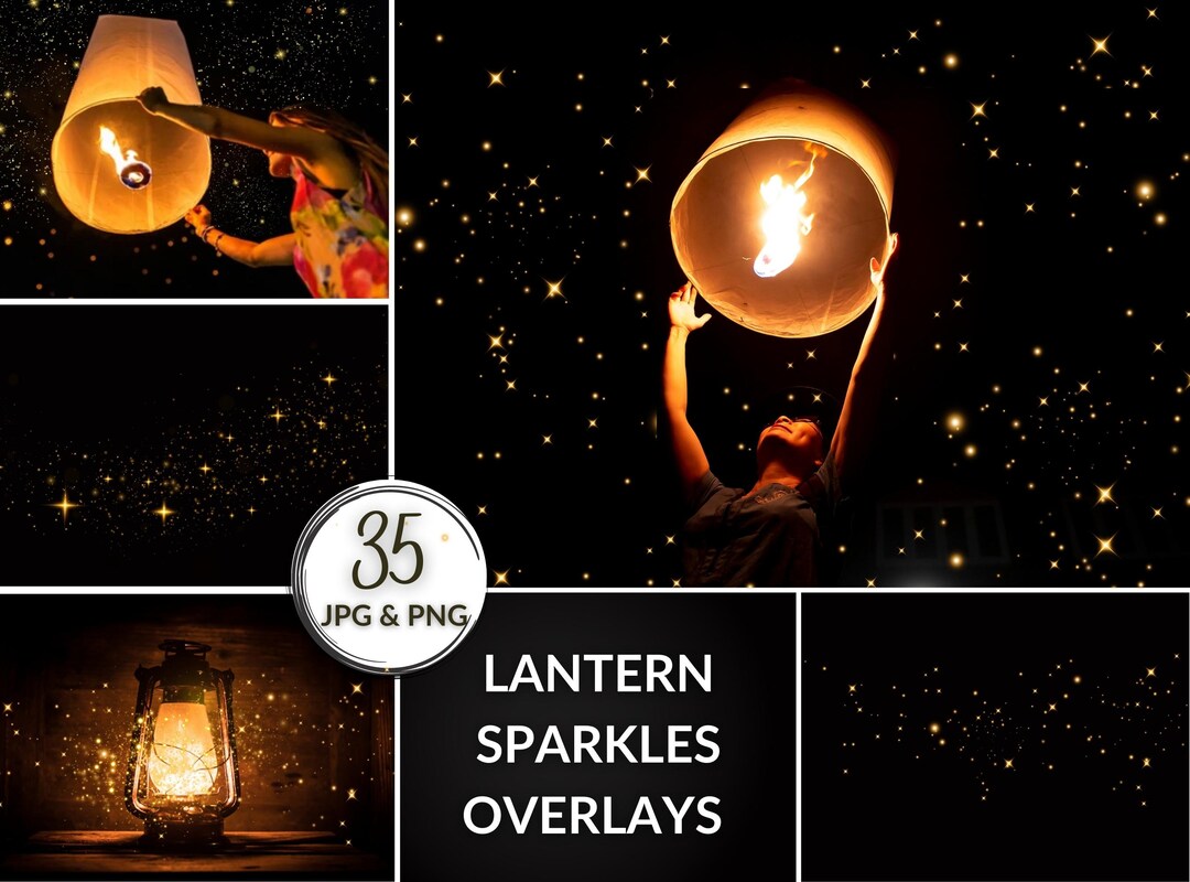 35 Lantern Sparkles Overlays,lamp Light Overlay,magic Light Photoshop ...