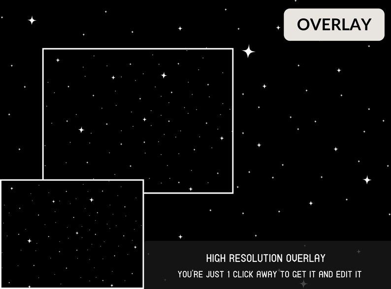 Night and Starry Sky Overlays, Silver Bokeh, Magical Sky Star, Star ...