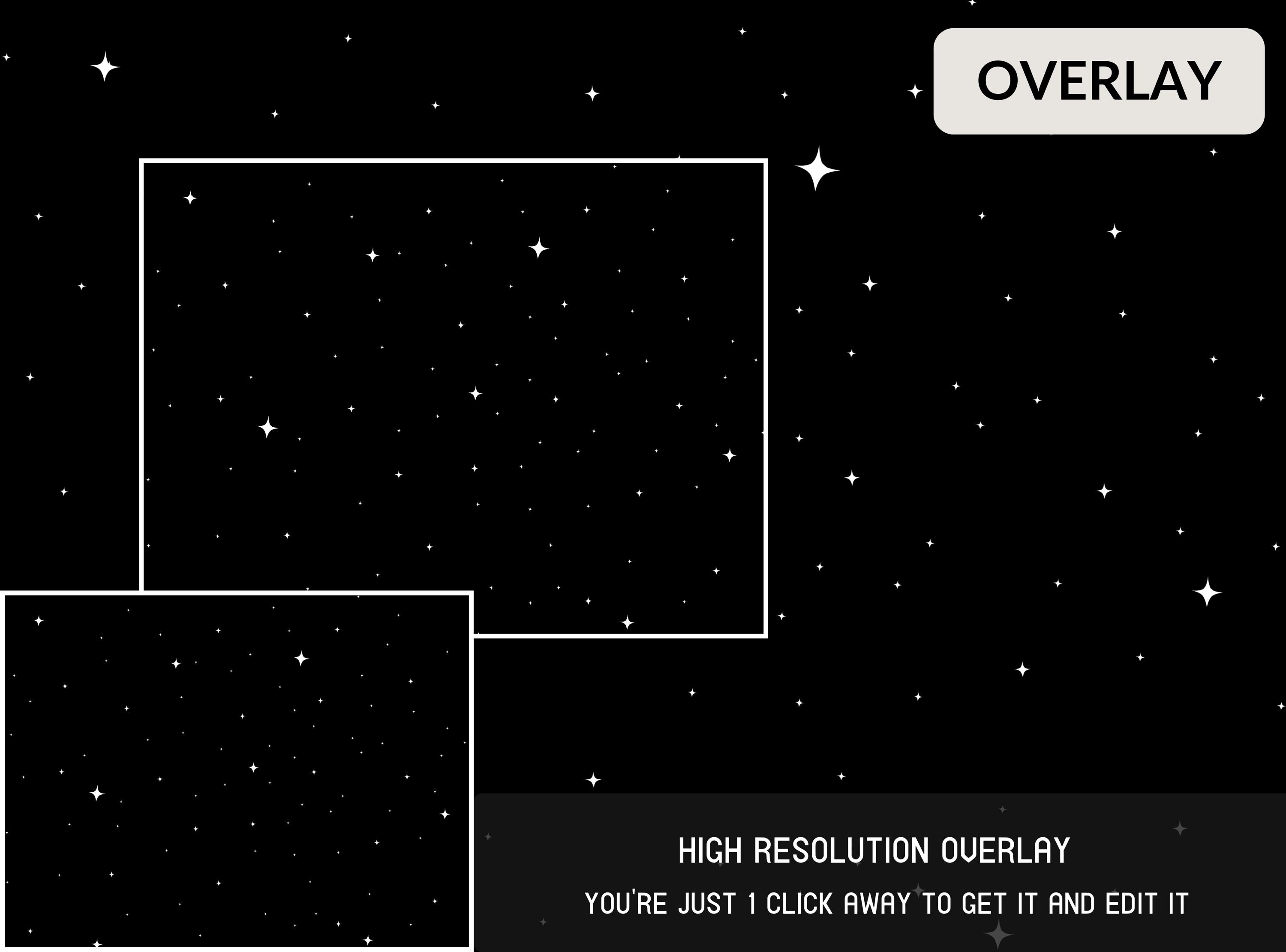 Night and Starry Sky Overlays, Silver Bokeh, Magical Sky Star, Star ...