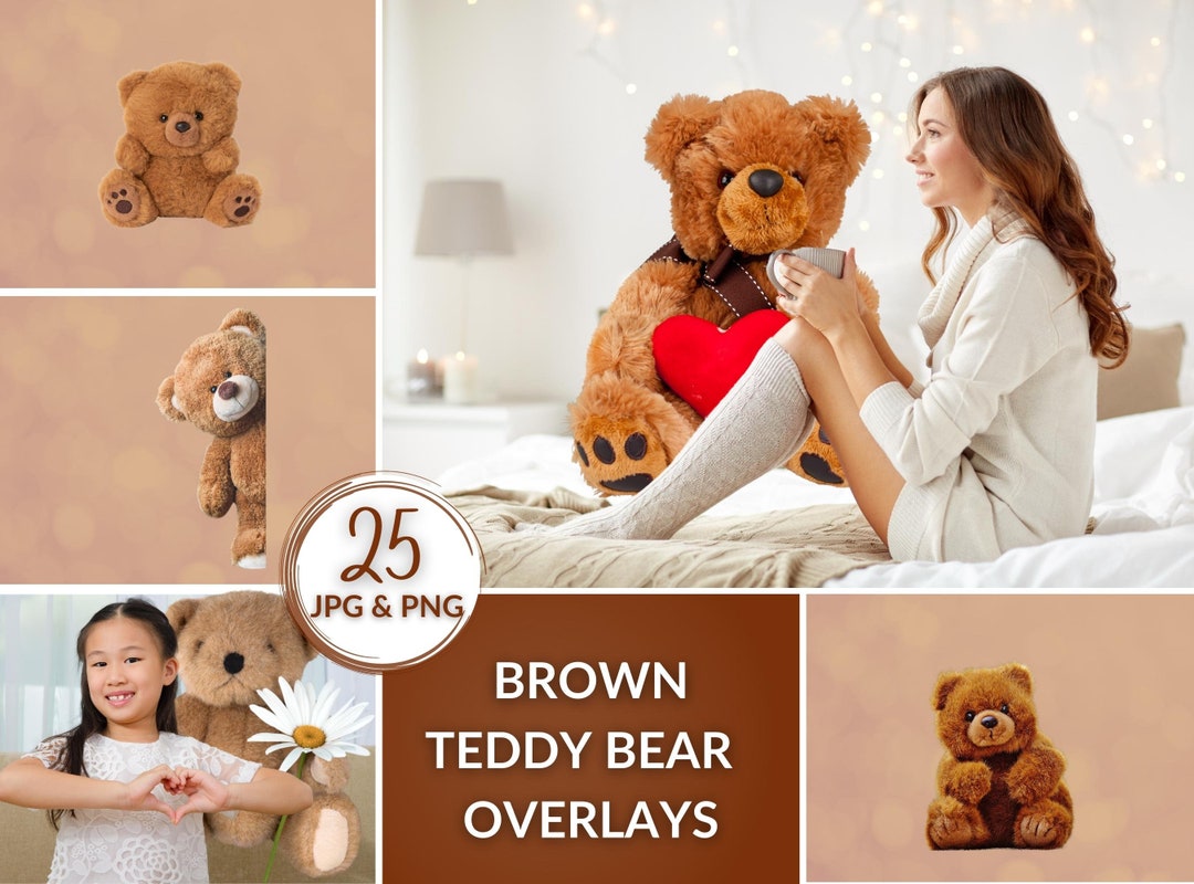 Brown Teddy Bear, Baby Cute Bears Overlay, Photoshop Overlays ...