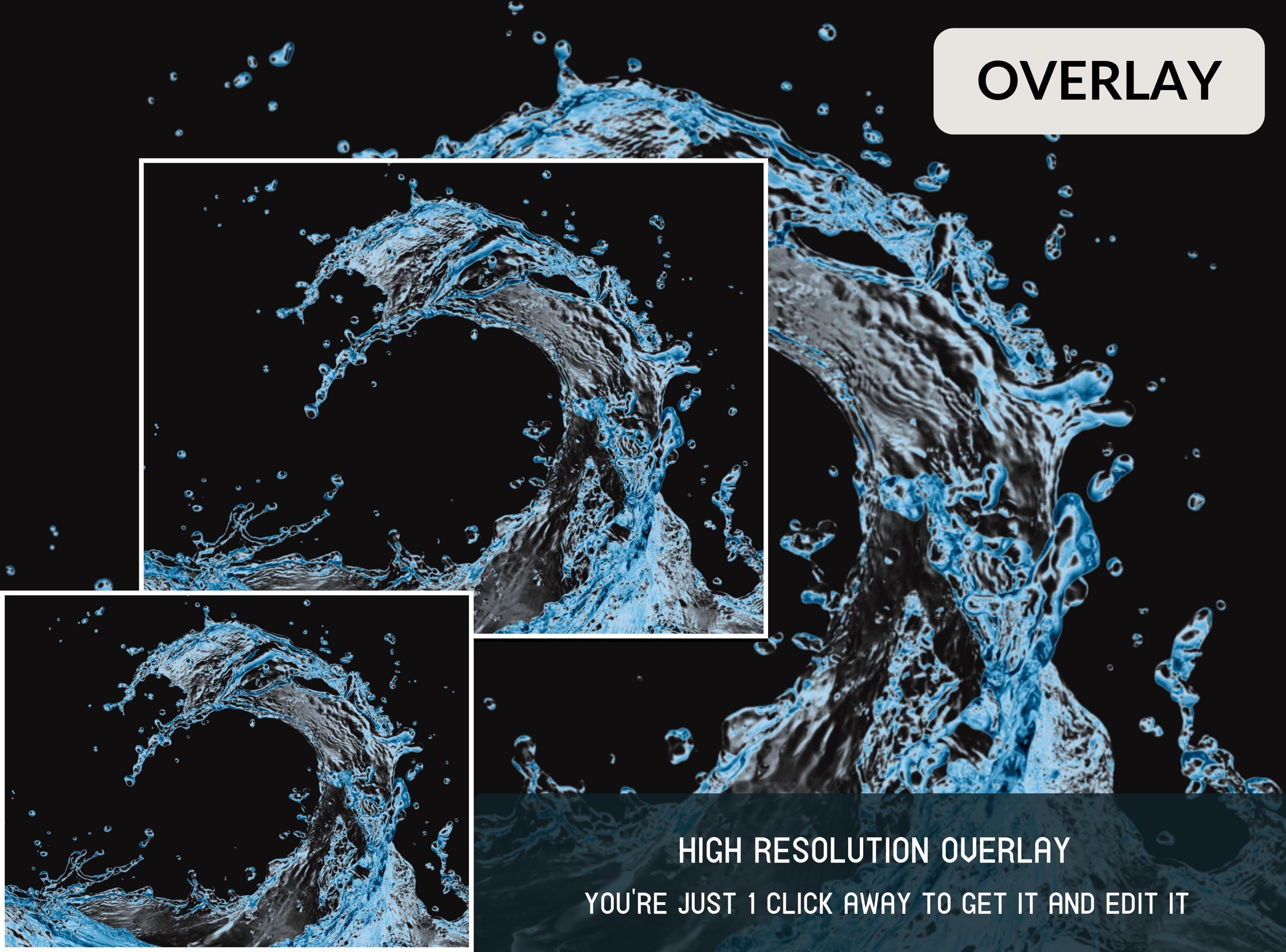 Water Splash Overlays, Sea Wave Textures for Photoshop, Realistic Splatter Effect, Summer ...