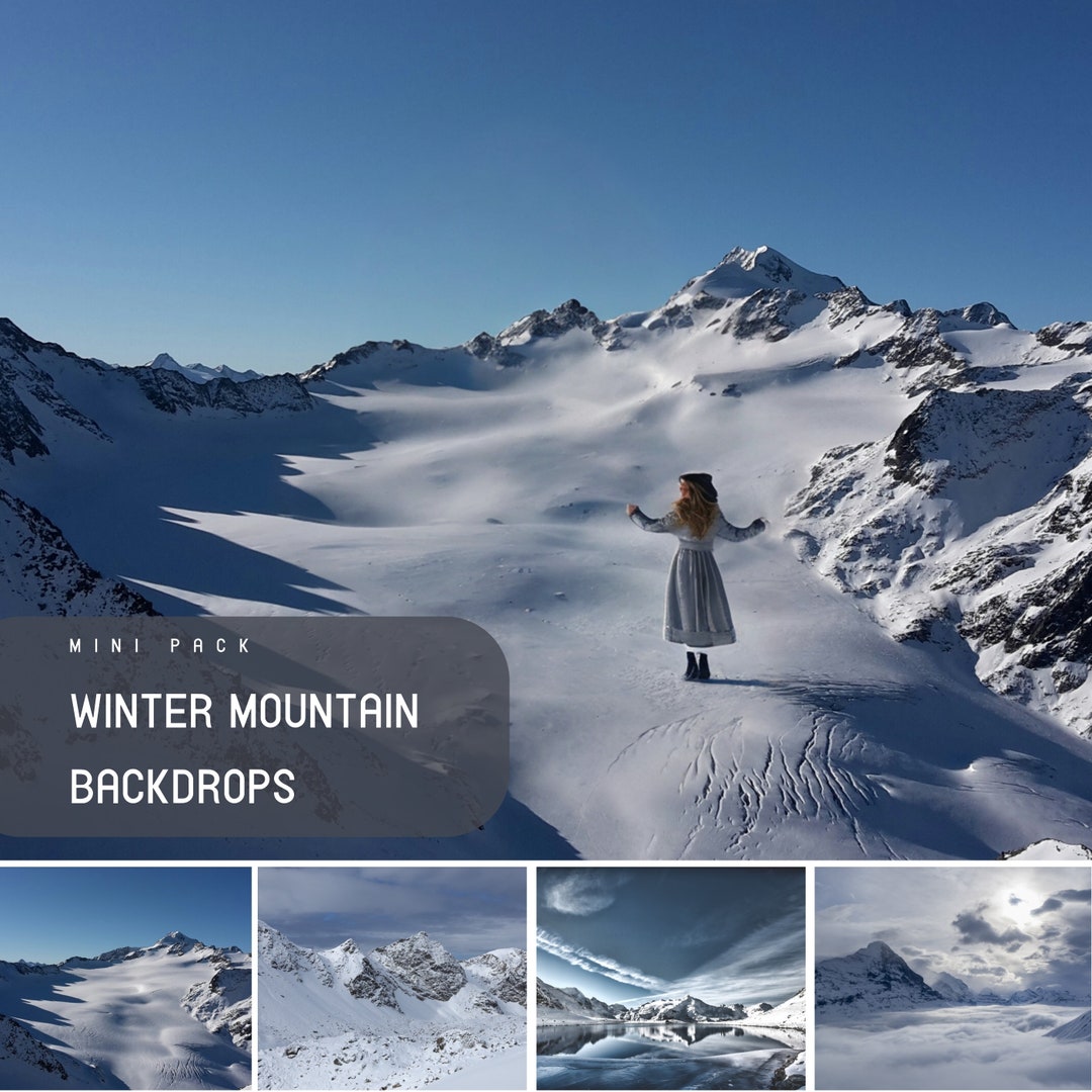 Winter Mountain Backdrop, Snowy Mountain, Winter Vibes, Photo Editing ...