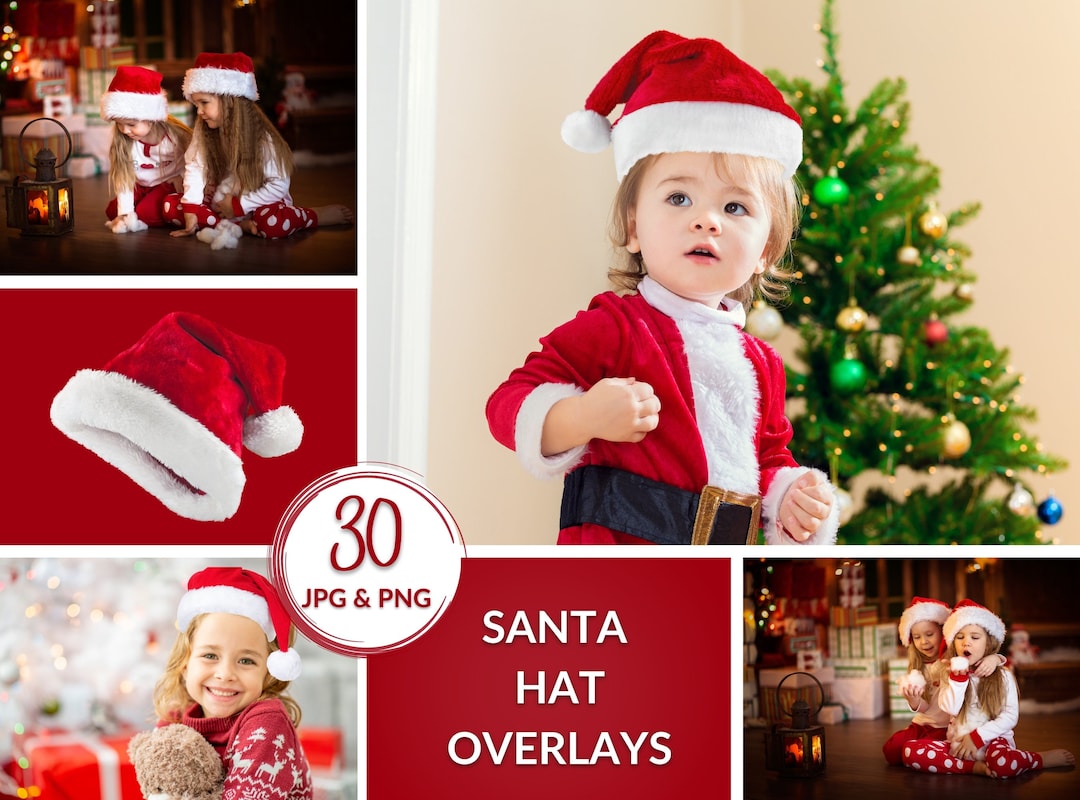 30 Christmas Santa Hat, Santa Hat Backdrops for Photoshop, Magic Winter ...