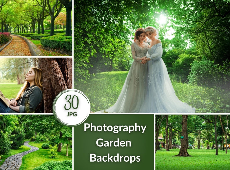 30 Photography Garden Backdrops, Digital JPG Photo Backgrounds With ...