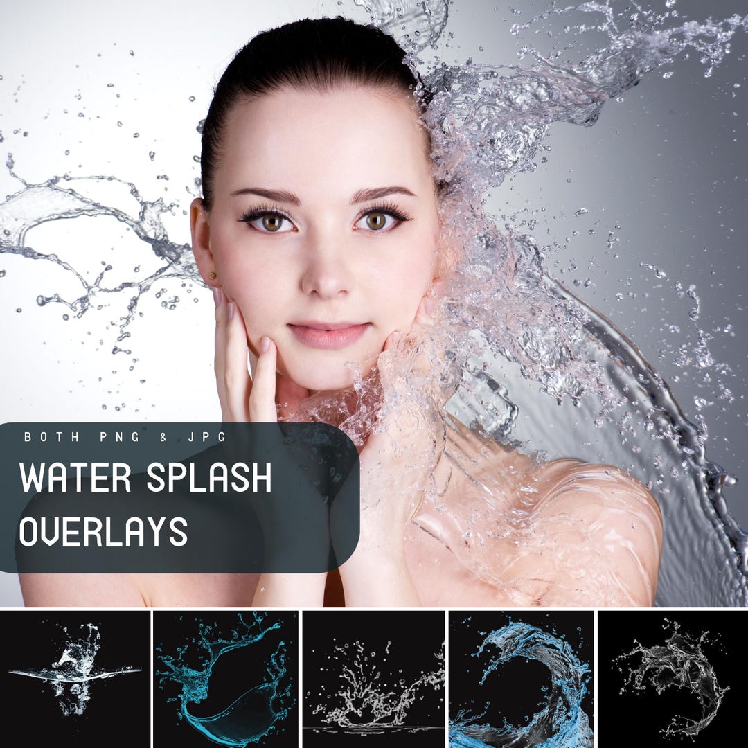 Water Splash Overlays, Sea Wave Textures for Photoshop, Realistic Splatter Effect, Summer ...