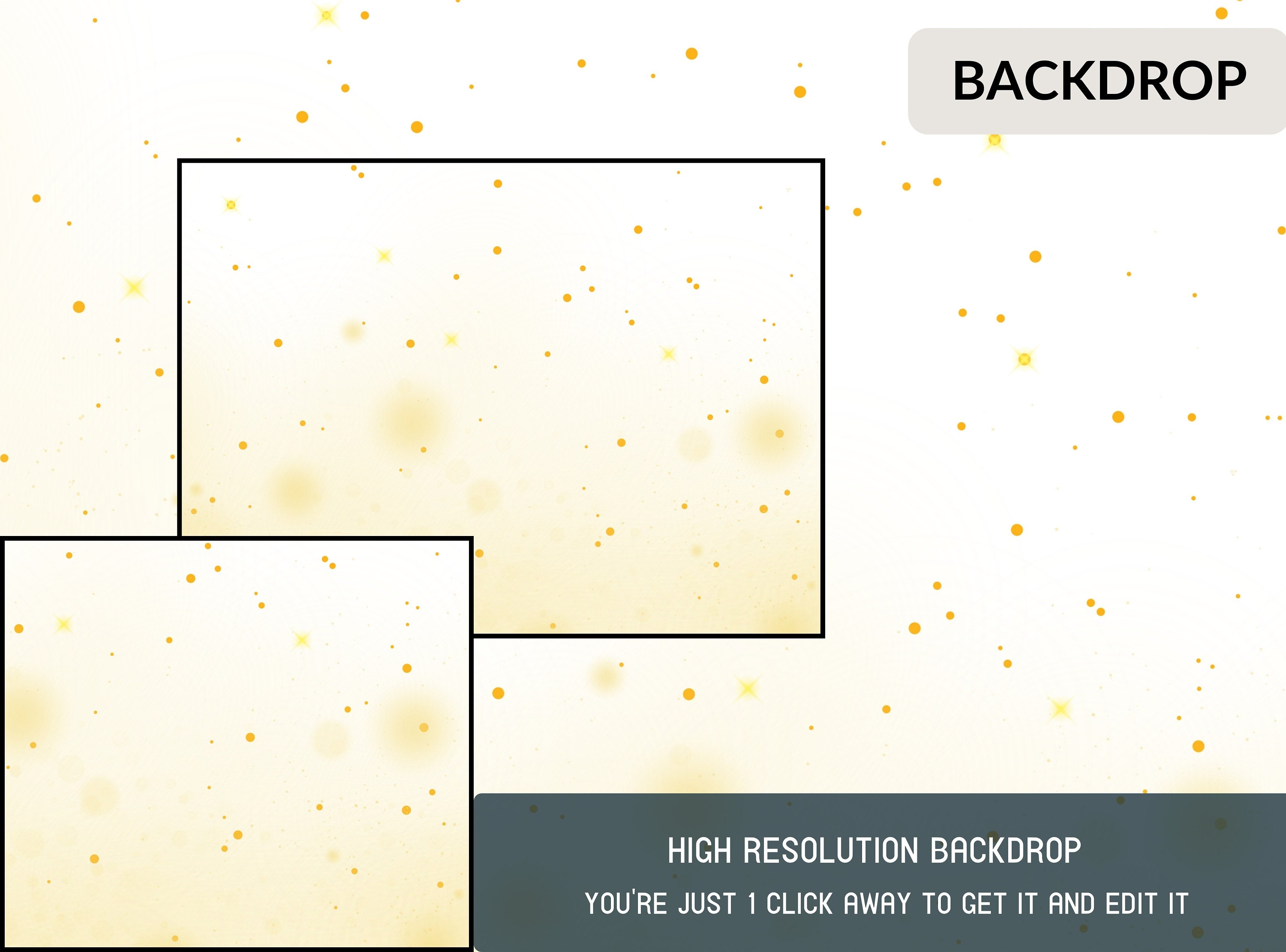 Glitter Overlays for Photo Editing, Golden Sparkle Bokeh Digital Effect ...