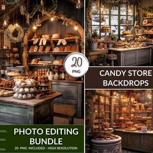 Candy Store Backdrops Christmas Digital Backdrop Composite - Etsy