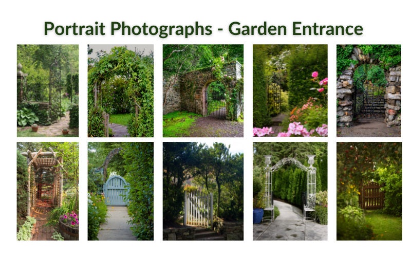 22 Garden Entrance Backdrops Digital JPG Photo Backgrounds - Etsy