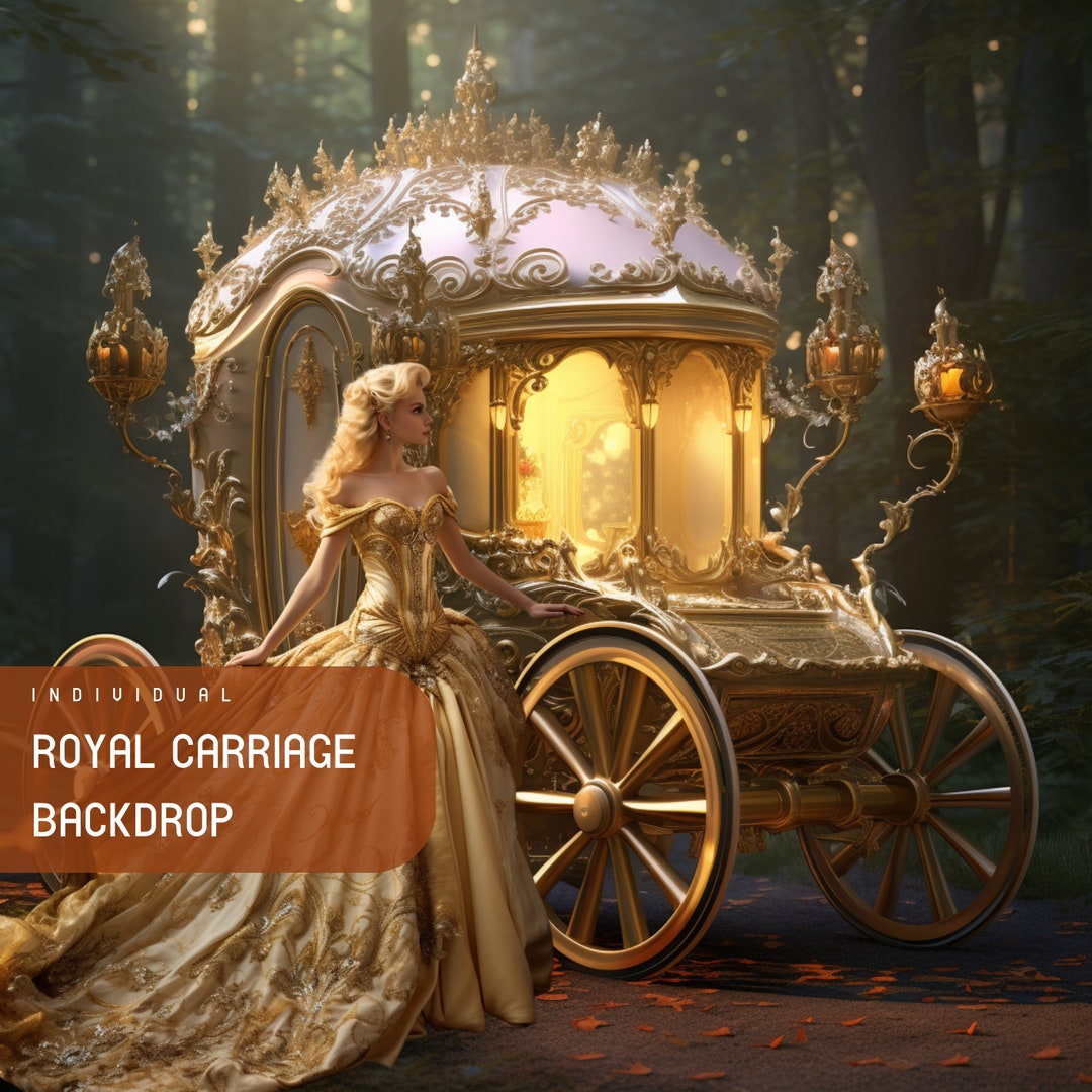 Royal Carriage Backdrop, Fairy Carriage Backdrop, Princess Carriage ...