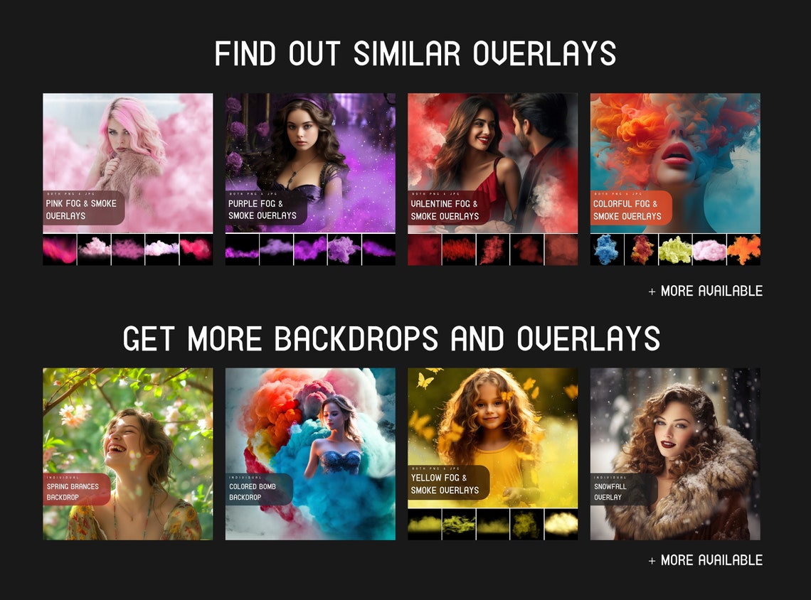 25 Black Fog and Smoke Overlays, Mist Textures for Photoshop, Realistic ...