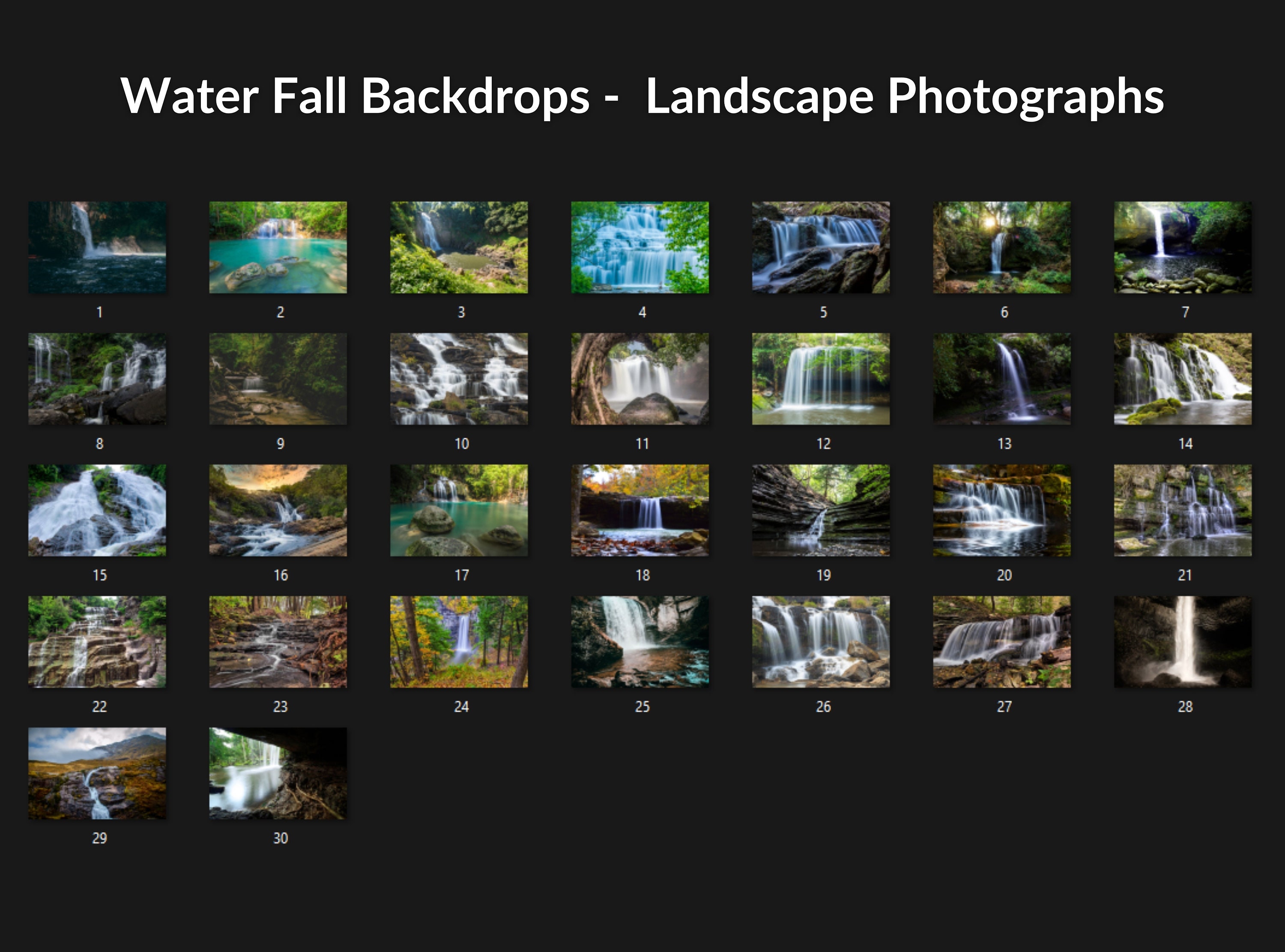 Water Fall Backdrops , Sea Wave Textures for Photoshop, Realistic ...