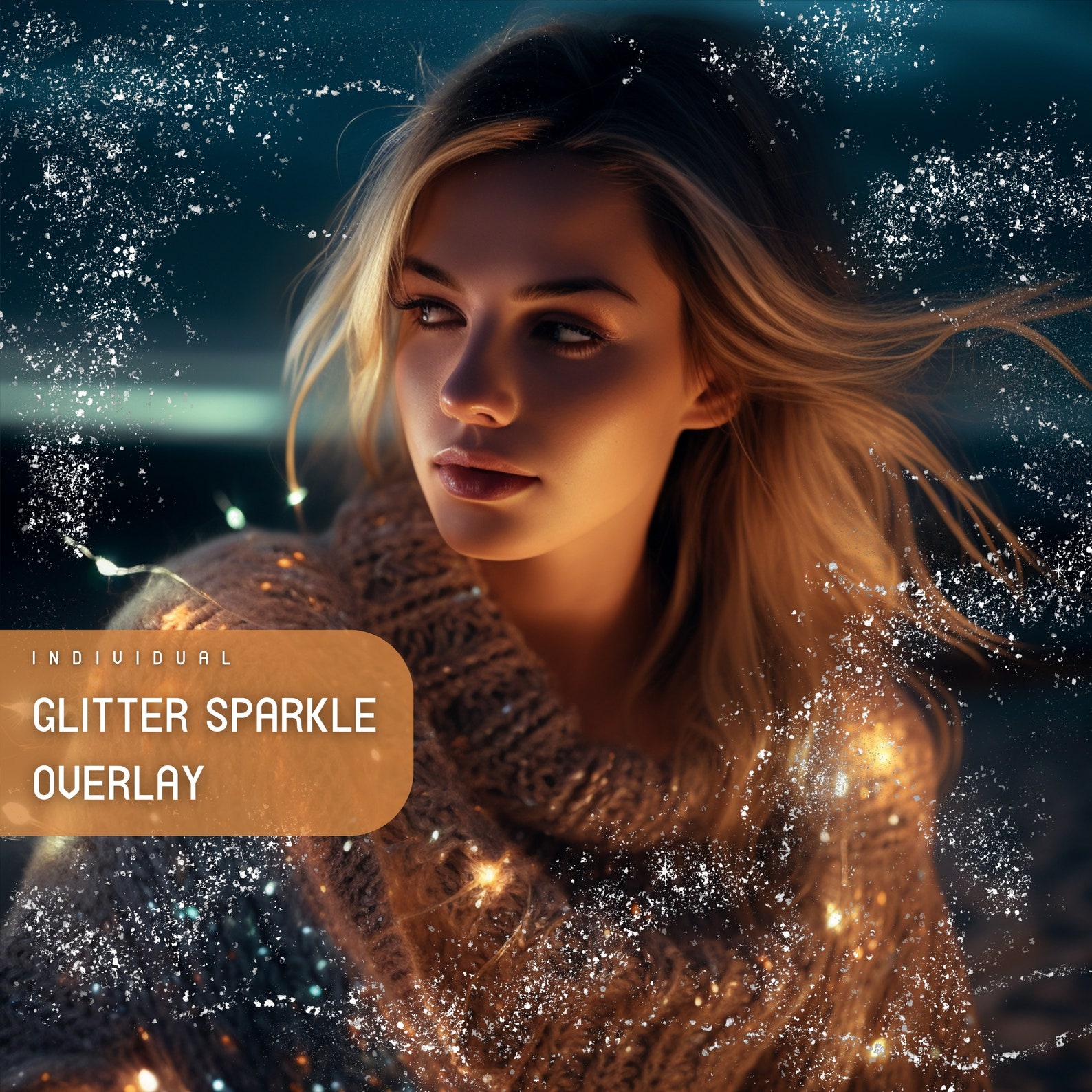 Glitter Overlays for Photo Editing, Night Sparkle Bokeh Digital Effect ...