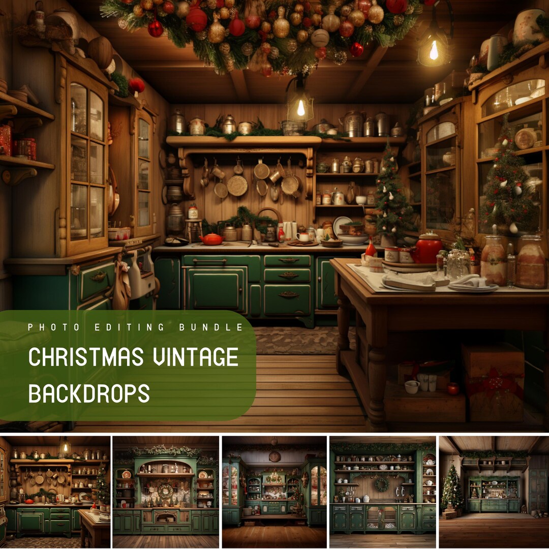 Vinatge Christmas Backdrop, Christmas Digital Backdrop Composite ...