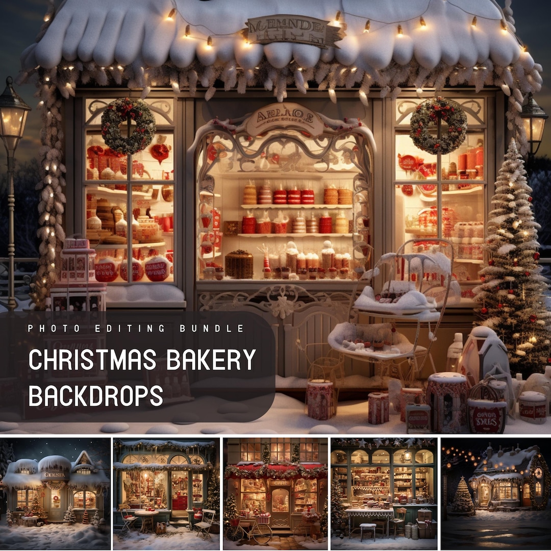 Kitchen Bakery Backdrops, Christmas Digital Backdrop Composite, Bakery ...