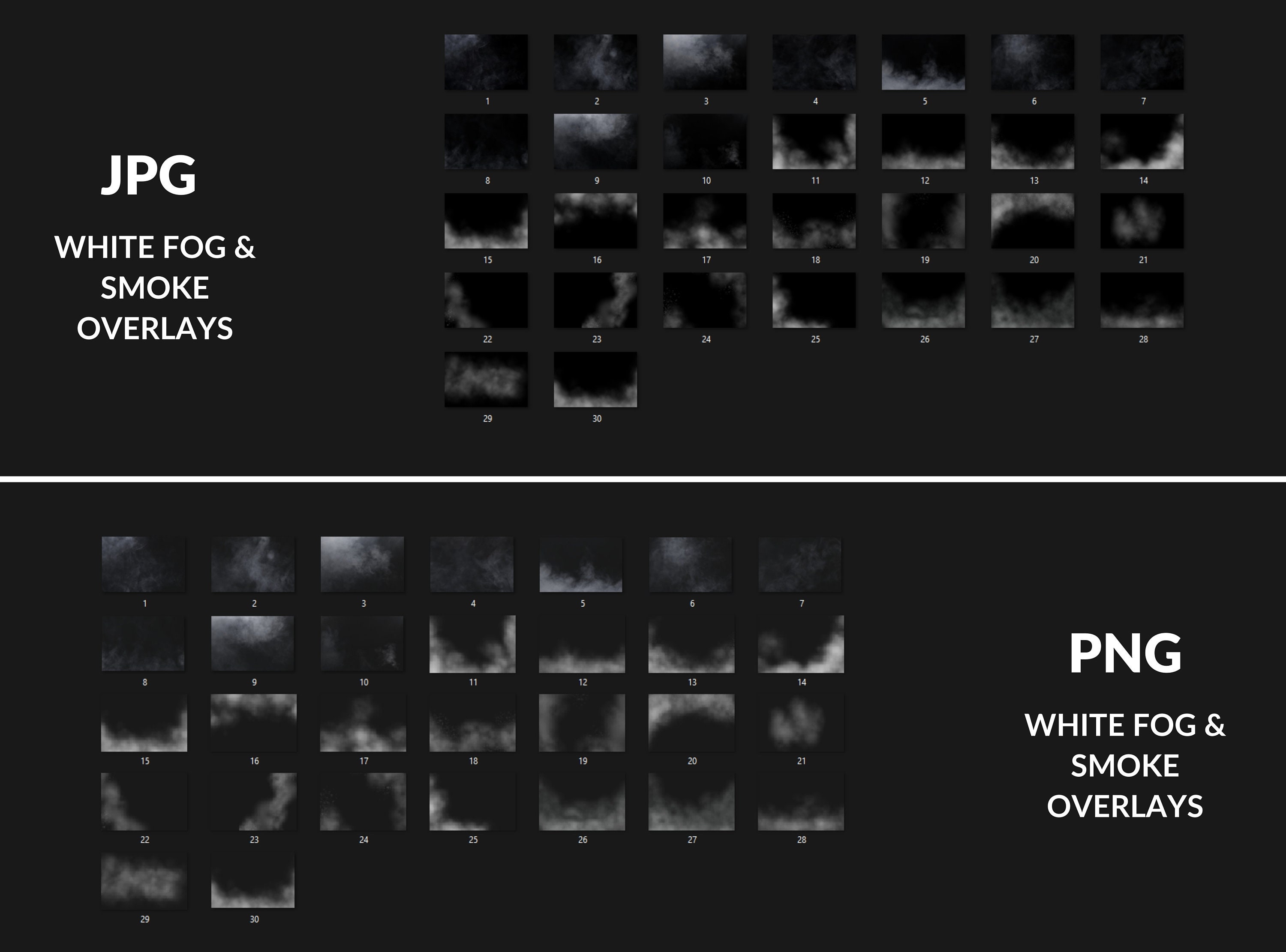 White Fog and Smoke Overlays, Mist Textures for Photoshop,realistic ...