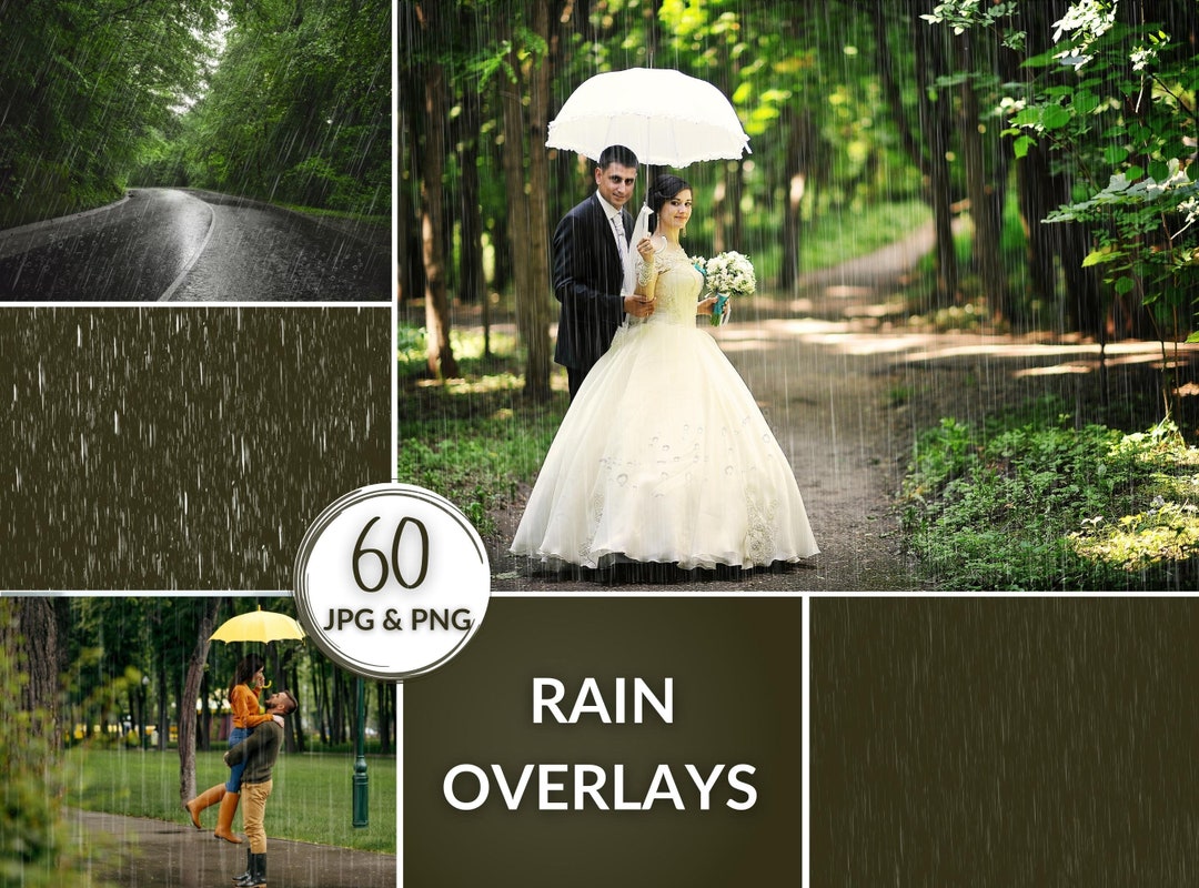 60 Rain Overlays Falling Rain Photoshop Overlays, Photographic Effect ...