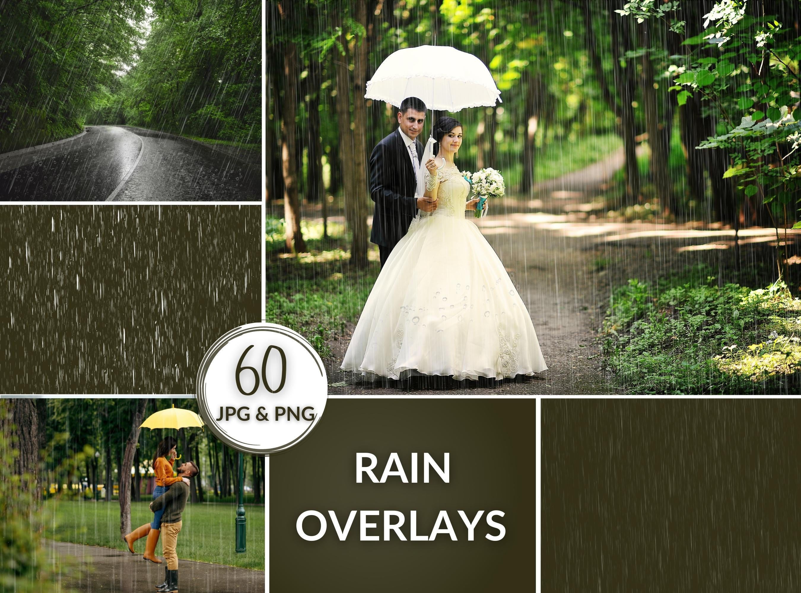 60 Rain Overlays Falling Rain Photoshop Overlays, Photographic Effect ...