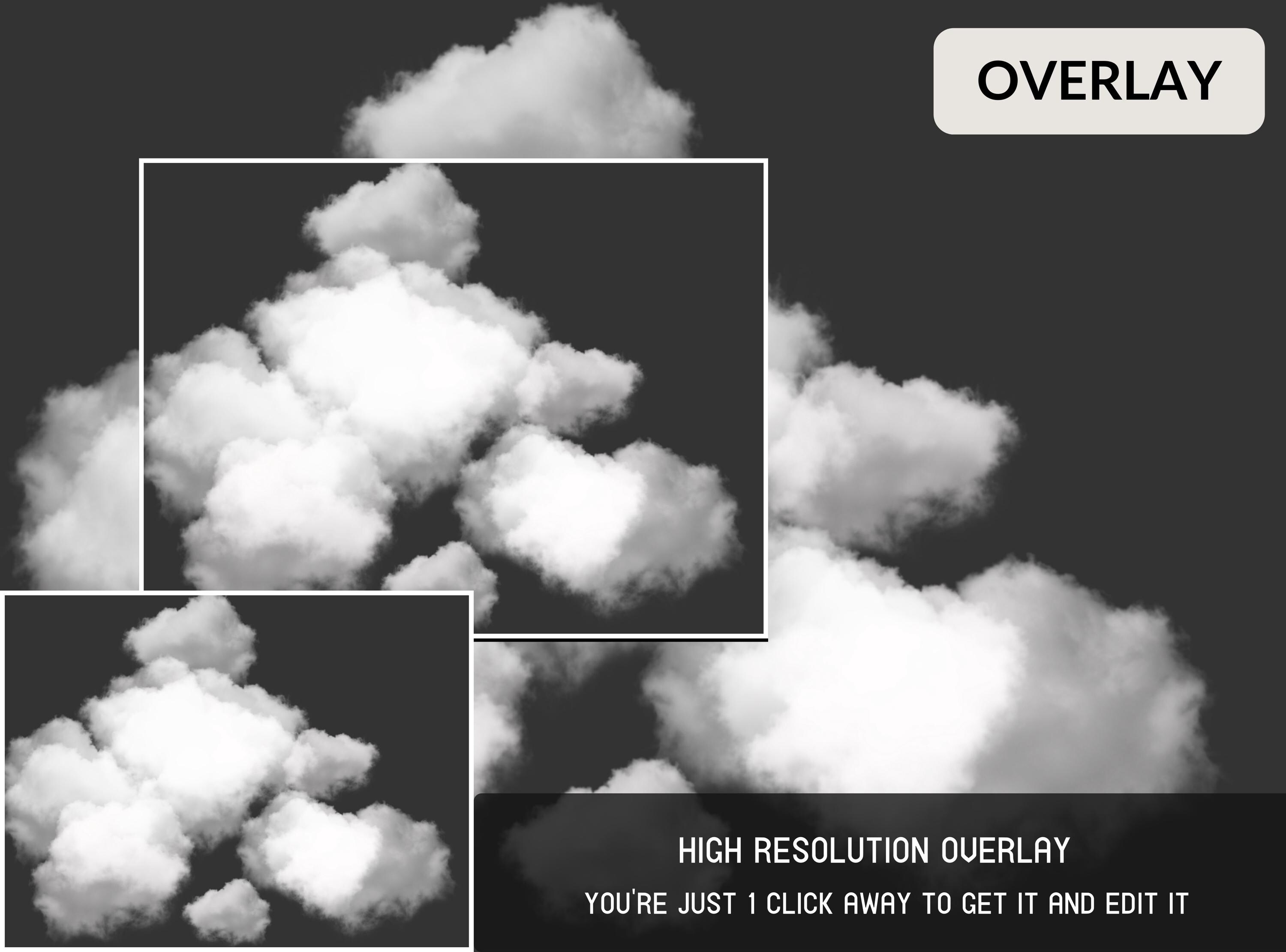 Cloud Overlays, Real Clouds for Sky Backdrops, Moon Overlays, Summer ...