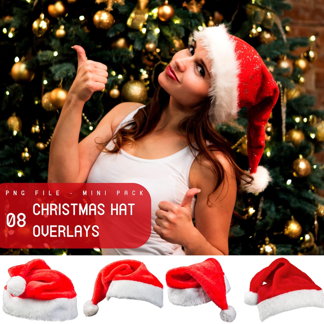 Christmas Hat Overlays, Photo Editing, Christmas Red Hat Overlays ...