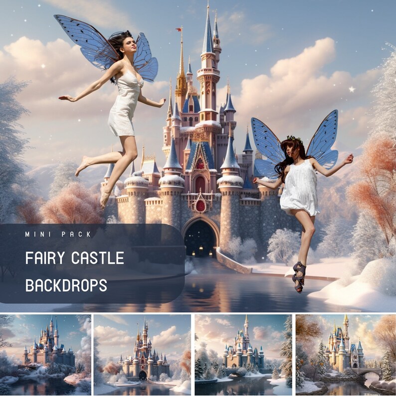 Castle Backdrop, Princess Castle, Photo Editing Pack, Winter Backdrop ...