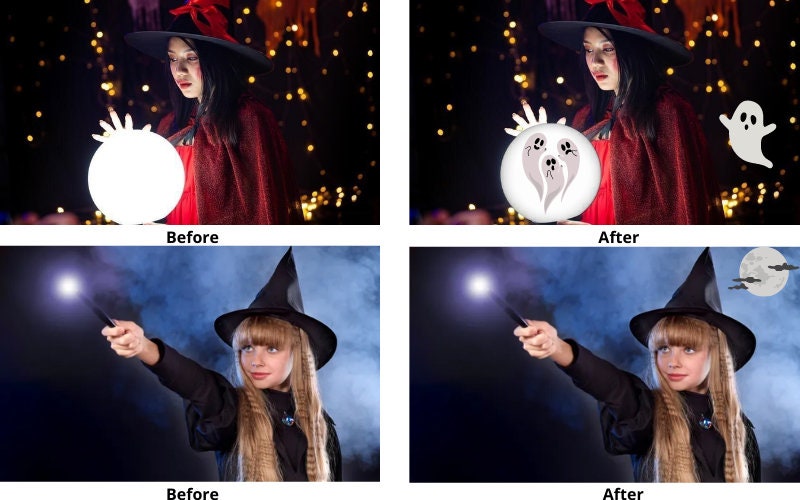 64 Halloween Overlays, PNG and SVG Overlays, Pumpkin Background, Ghost ...