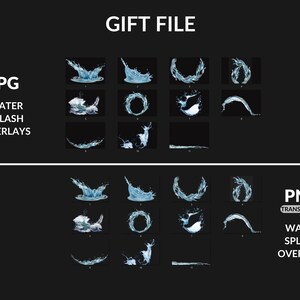 Water Splash Overlays, Sea Wave Textures for Photoshop, Realistic ...