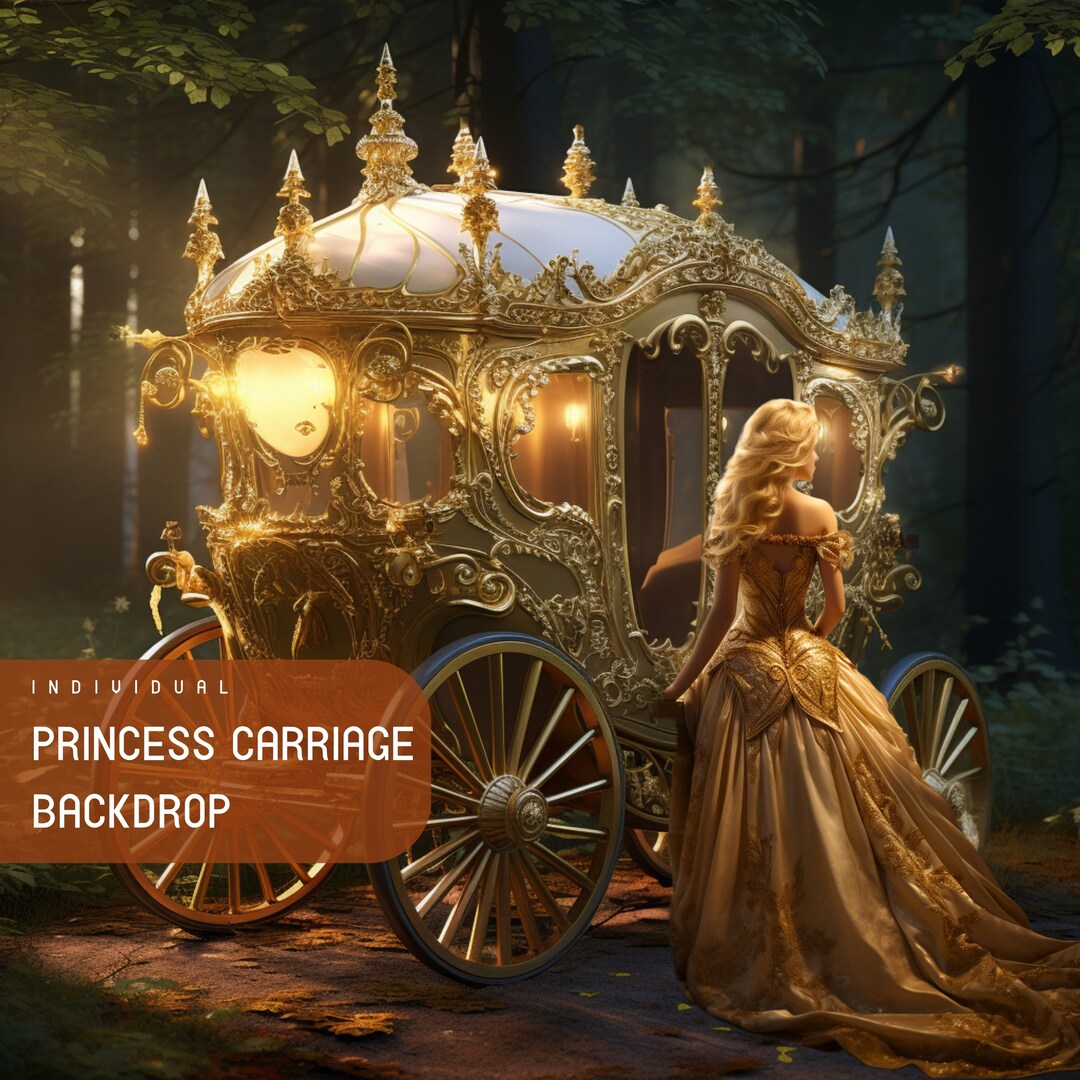Princess Carriage Backdrop, Fairy Carriage Backdrop, Royal Carriage ...