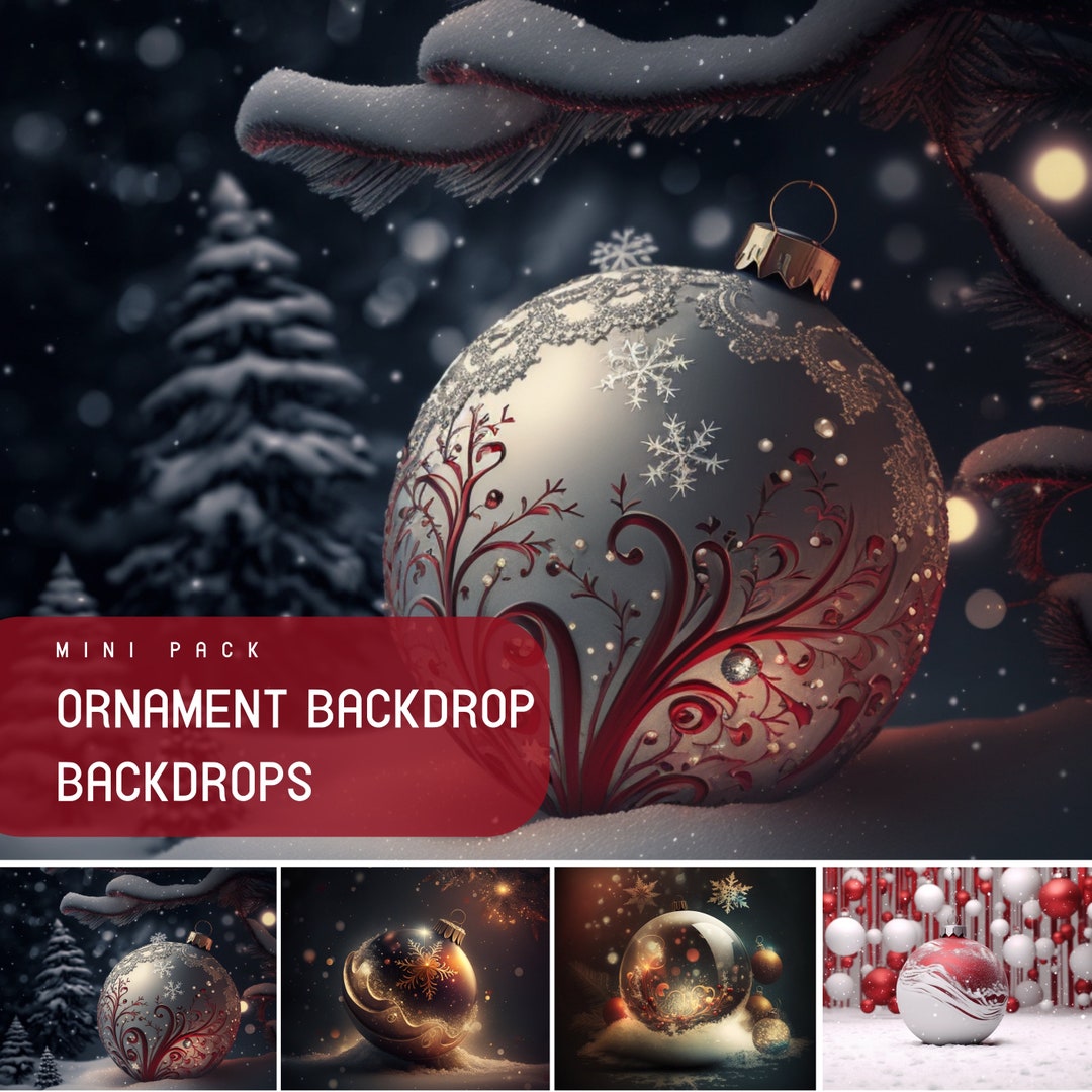 Christmas Ornament Backdrop, Christmas Round Ornament PNG Backdrops ...
