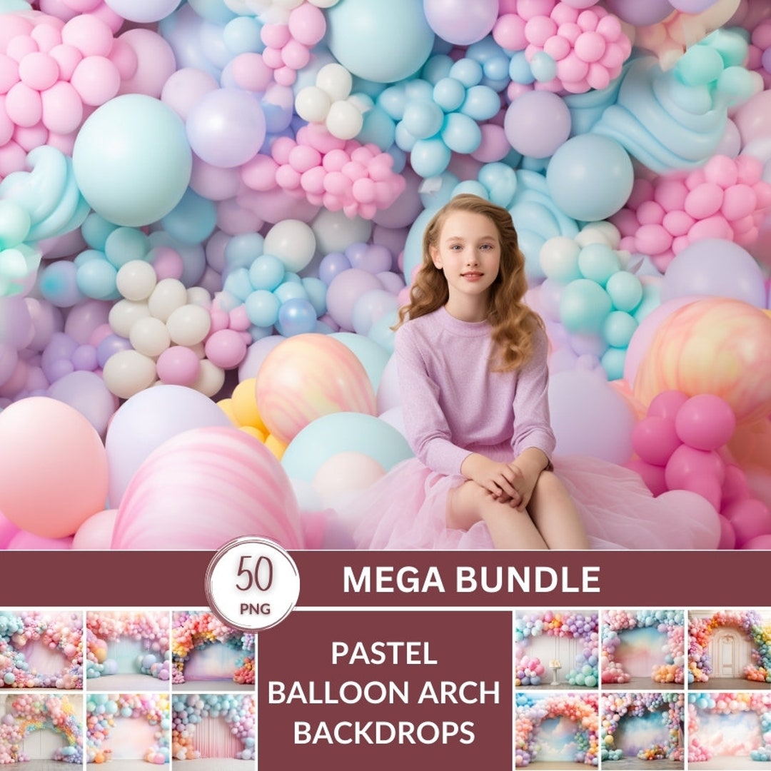 Balloon Arch Backdrop, Arch Backdrop Cover, Balloon Arch Digital ...