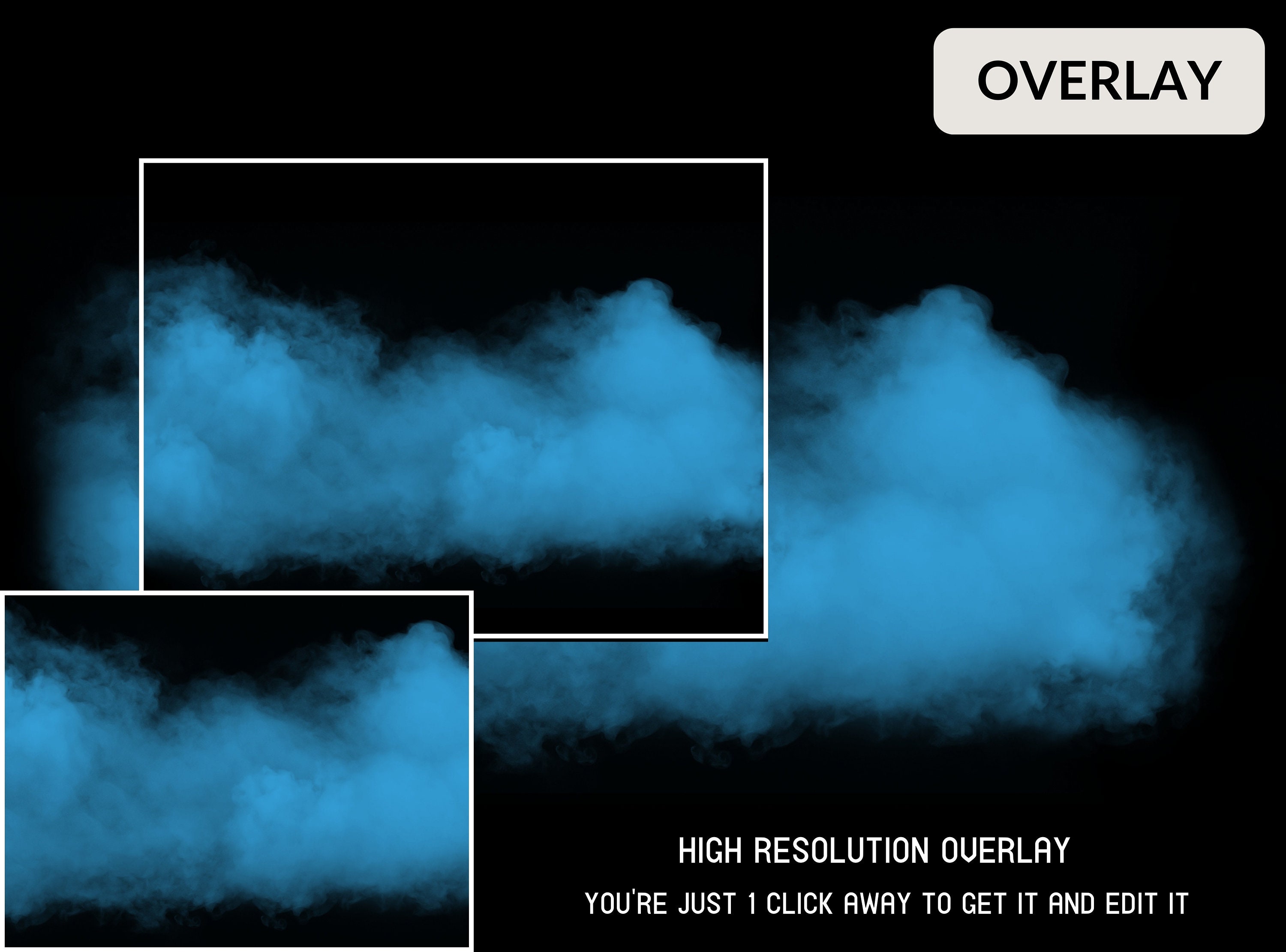 Blue Fog and Smoke Overlays, Mist Textures for Photoshop, Blue Royal ...
