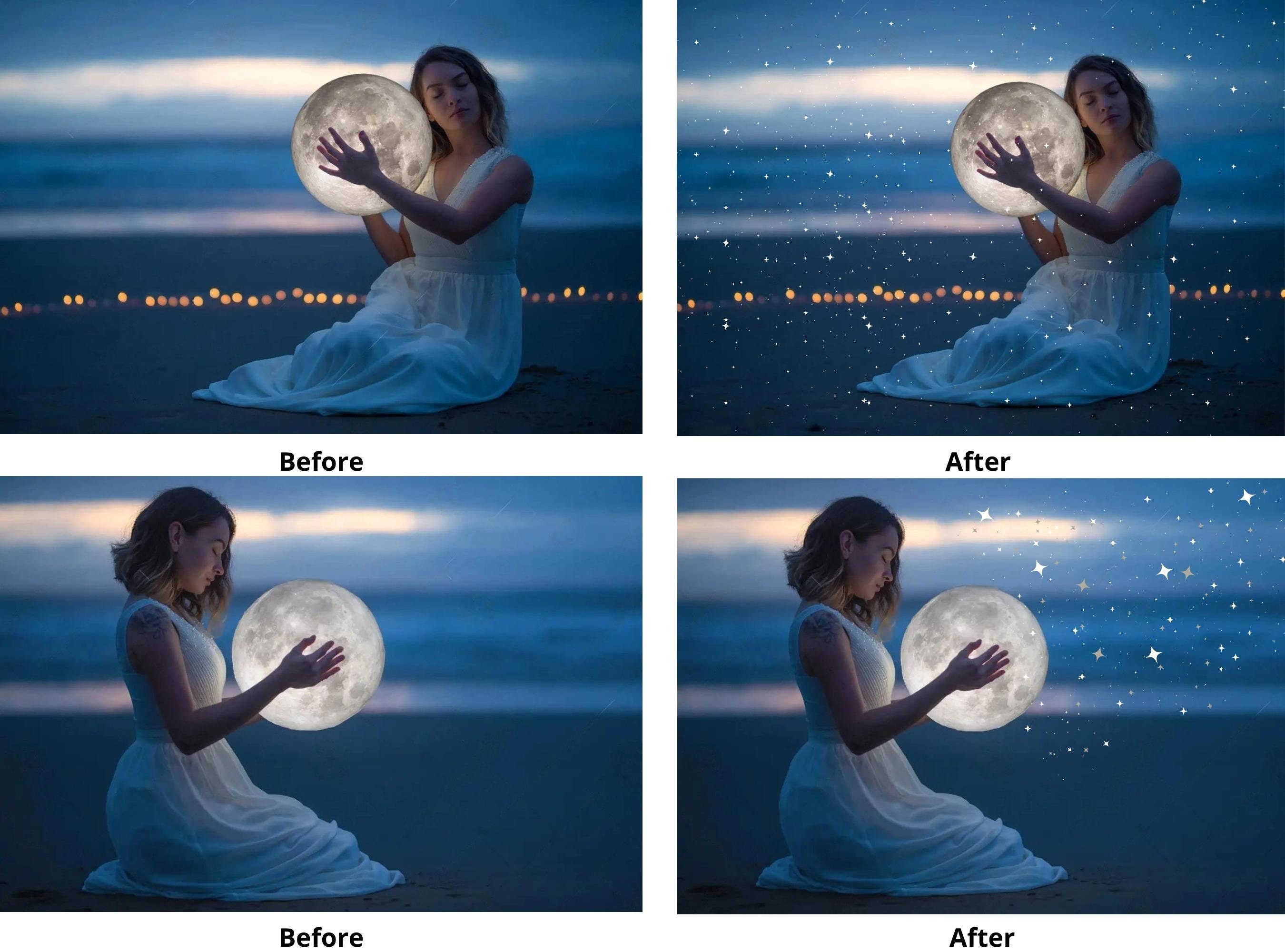 18 Night and Starry Sky Overlays for Photoshop, Dark Cloudy Sky ...