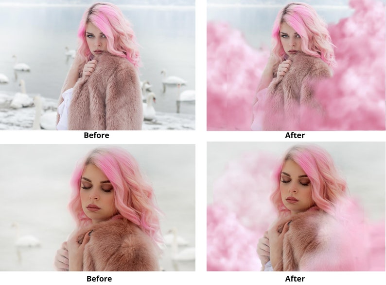 Pink Fog and Smoke Overlays, Digital Texture for Photoshop, Realistic ...