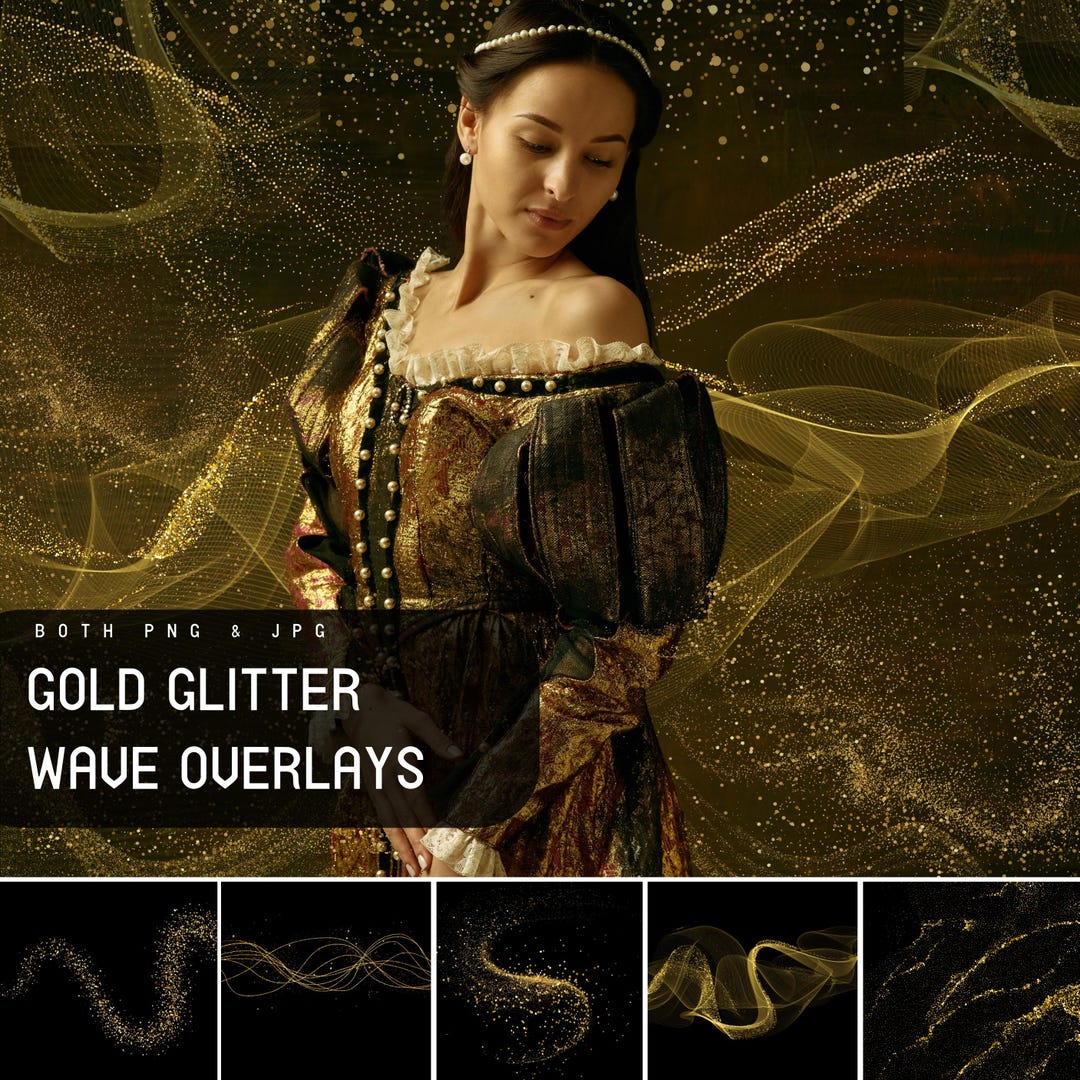 Gold Glitter Overlays, Blowing Glitter Digital Textures for Photoshop ...