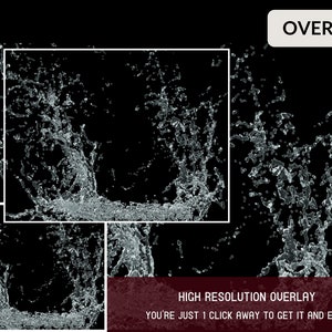 Water Splash Overlay, Transparent Background, Photoshop Overlays ...
