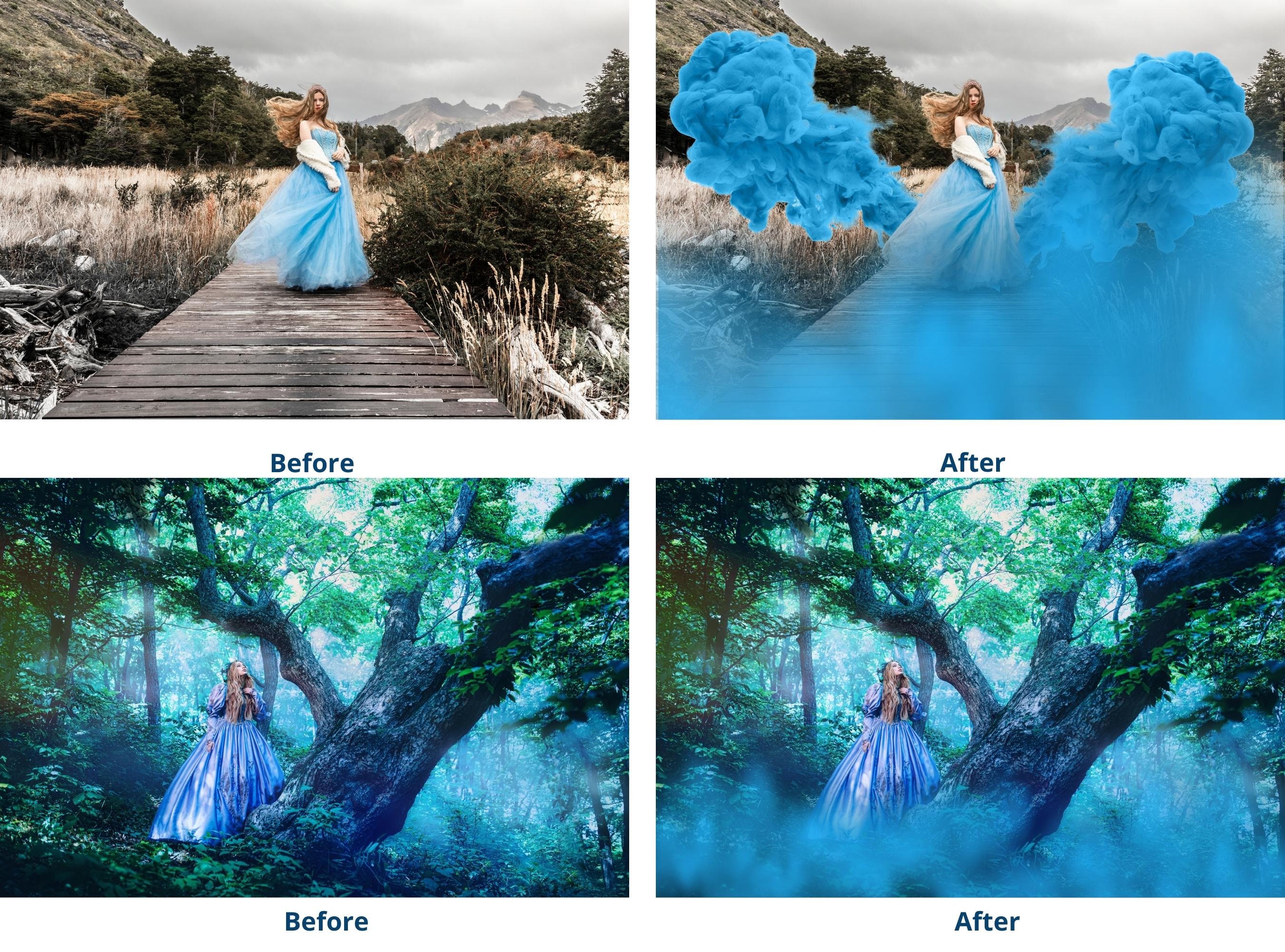 Blue Fog and Smoke Overlays, Mist Textures for Photoshop, Blue Royal ...