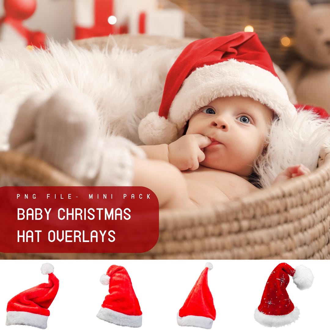 Christmas Hat Overlays, Baby Christmas Overlays, Digital Overlay, Photo ...