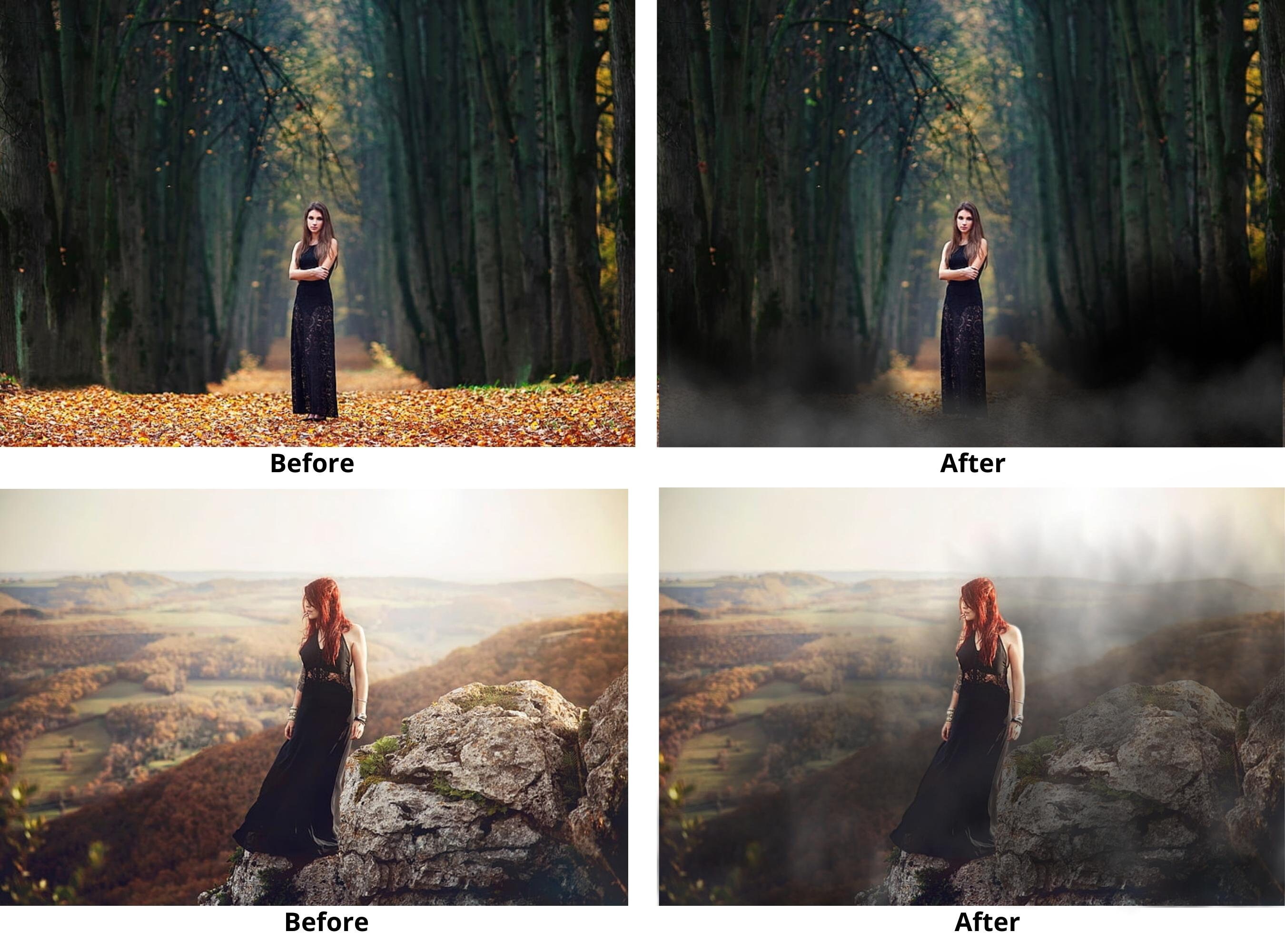 25 Black Fog and Smoke Overlays, Mist Textures for Photoshop, Realistic ...