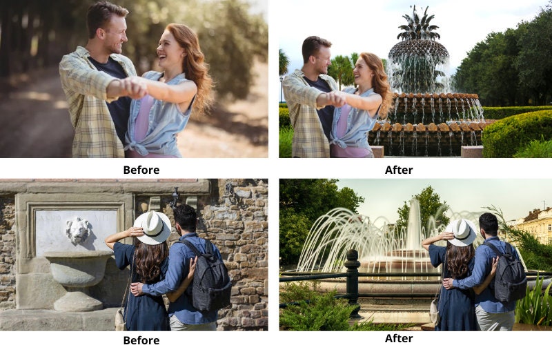 36 Water Fountain Backdrop, Garden Fountain Background for Wedding ...