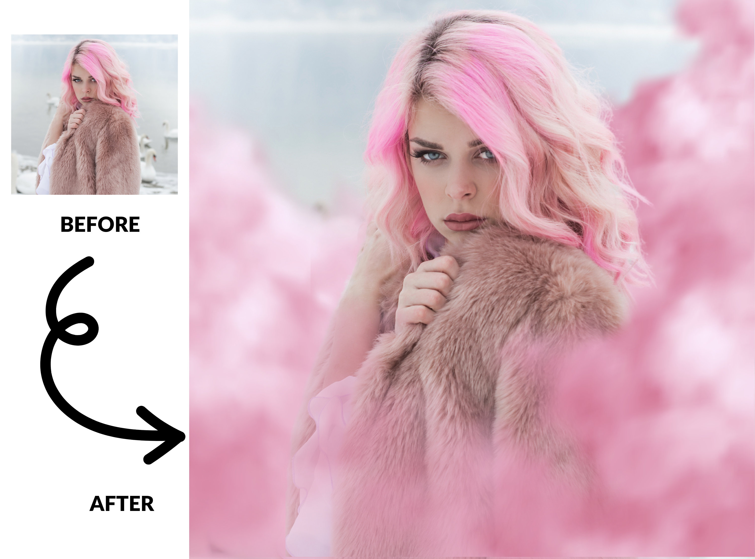 Pink Fog and Smoke Overlays, Digital Texture for Photoshop, Realistic ...