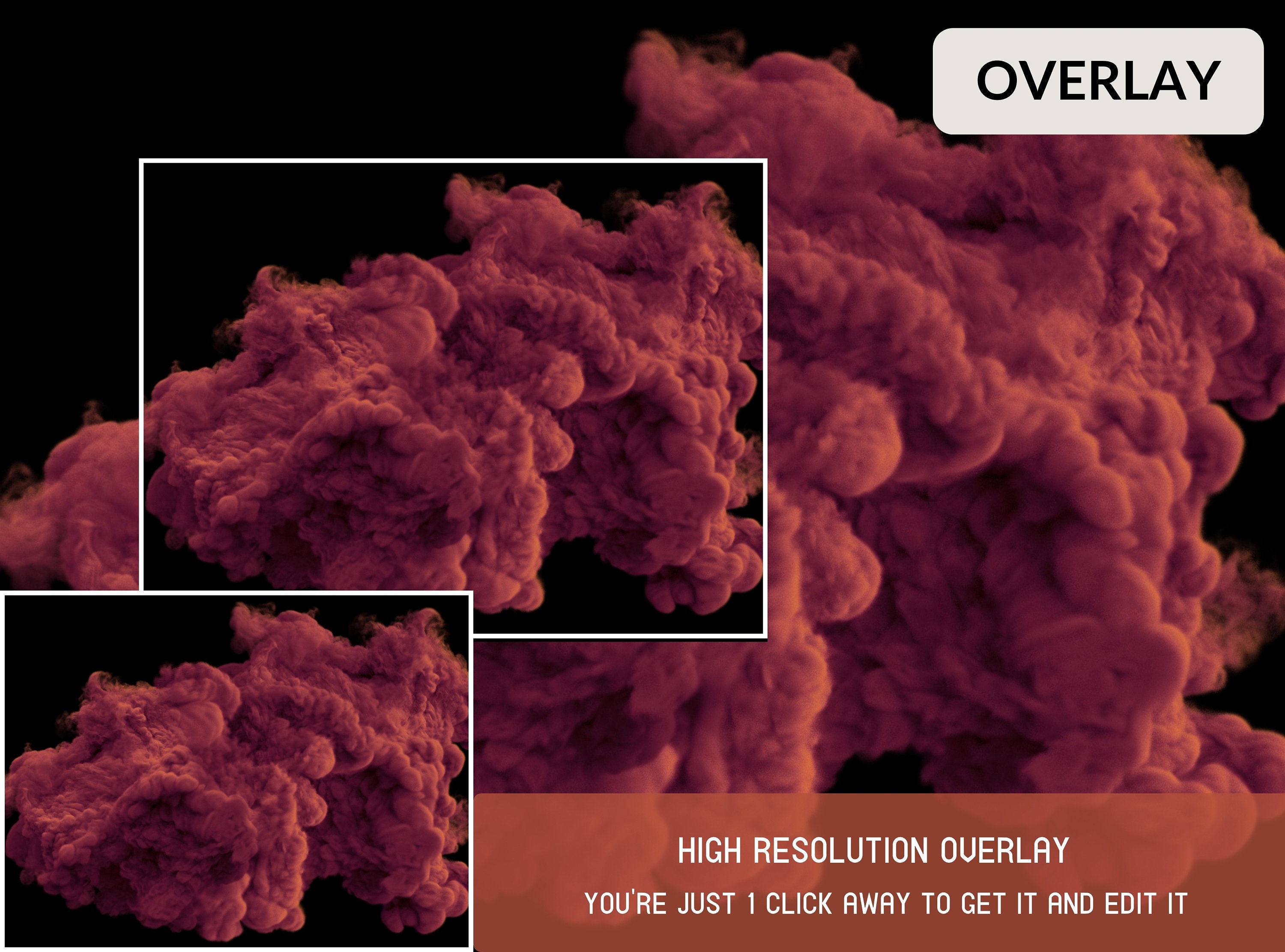 25 Colored Smoke Overlays, Smoke Bomb Overlays, Digital Texture for ...