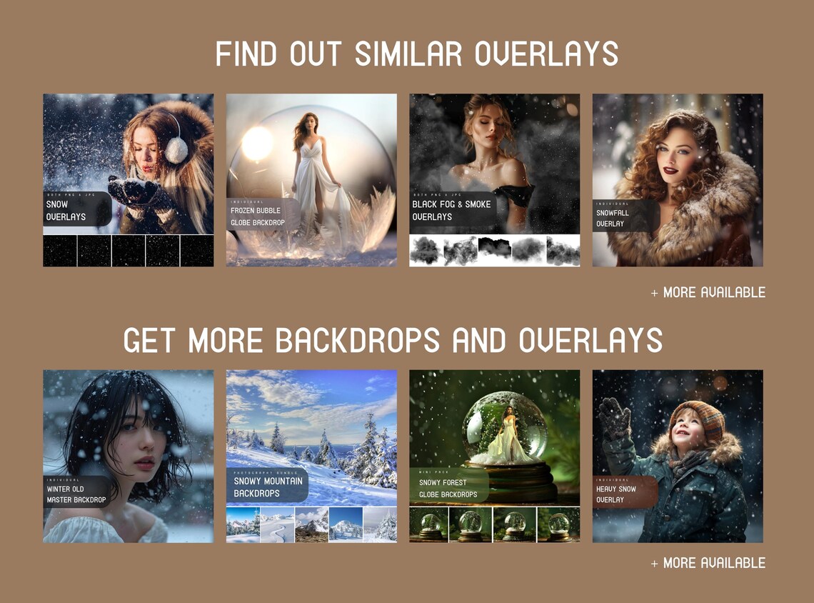 Snowfall Overlays, Winter Digital Textures, Snowfall Effect, Christmas ...